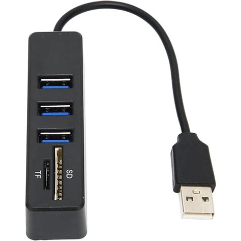 2 In 1 Combo Usb Hub 3 Port Usb 2 0 To Usb 3 0 Splitter With Tf Card Reader For Pc Computer