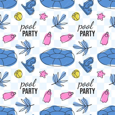 Premium Vector Swimming Pool Seamless Pattern Vector Illustration
