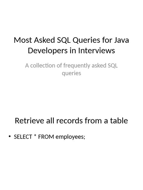 Sql Queries Java Developer Interview Pdf