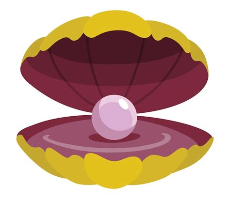 Premium Vector Pearl In Seashell Open Seashels Scallop And Pearl Shell Icon Beautiful Pearl In