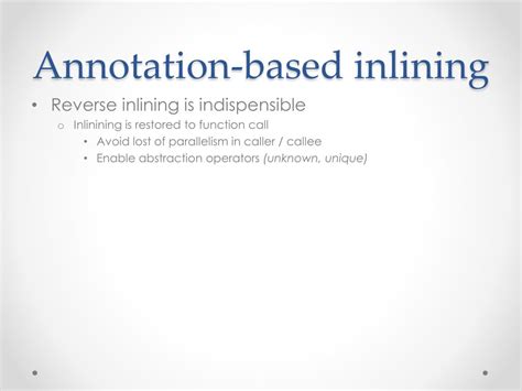 ppt enhancing the role of inlining in effective interprocedural parallelization powerpoint