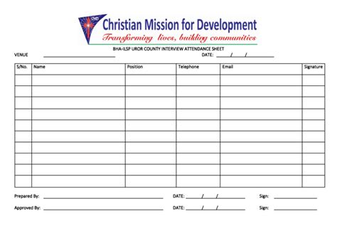 Interview Attendance Sheet Pdf