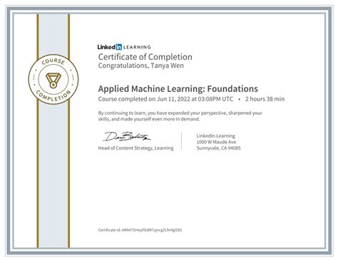 tanya wen phd on linkedin certificate of completion