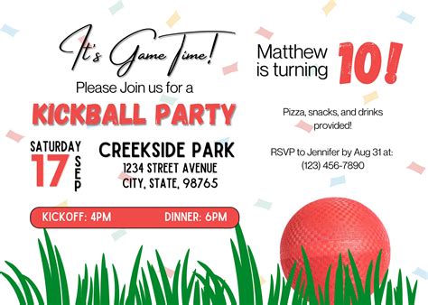 Kickball Party Invitations At Steven Payton Blog