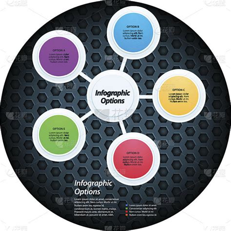信息图表元素蜂窝状金属边框