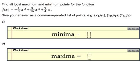Solved Find All Local Maximum And Minimum Points For Find All