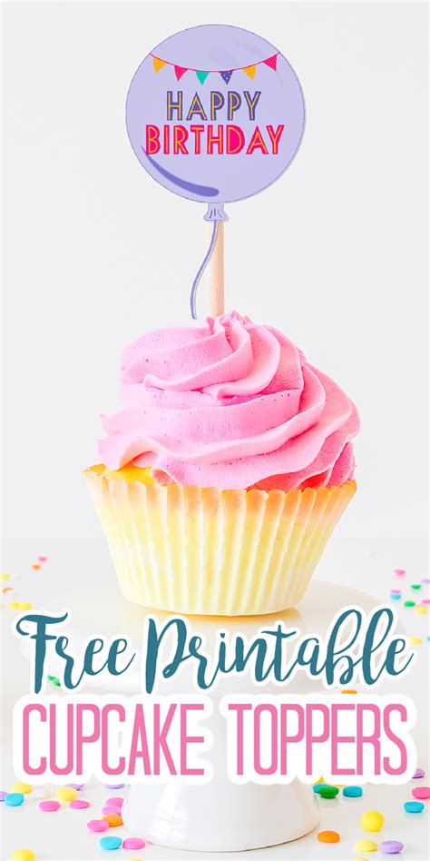 Free Printable Cupcake Toppers And More Party Printables Angie Holden