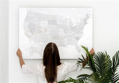 Push Pin Usa Map Grey Maps With Pins