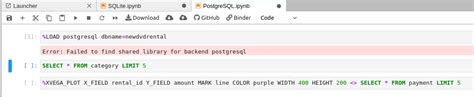 example postgresql database doesn t load in binder · issue 34 · jupyter xeus xeus sql · github