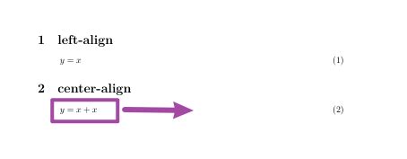 Horizontal Alignment How To Make Temporarily Center Aligned Math Equation When Using Option