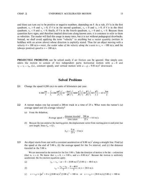 Kinematics Sample Problems With Solution Pdf