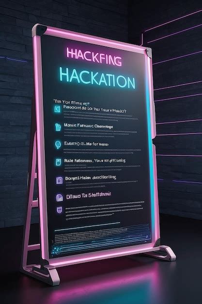 premium photo tech hackathon coding challenge rules signage mockup