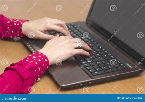 Typing On The Keyboard Stock Photo Image Of Liquid Nail 46146396