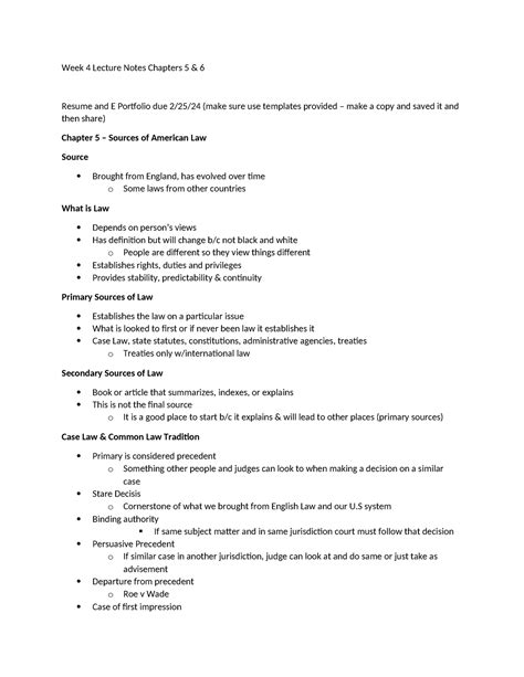 Week 4 Lecture Notes Chapters 5 6 2 Week 4 Lecture Notes Chapters 5 6 Resume And E Studocu