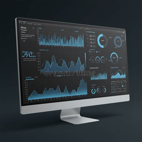 A Modern Computer Monitor Displaying A Comprehensive Data Analytics Dashboard Stock