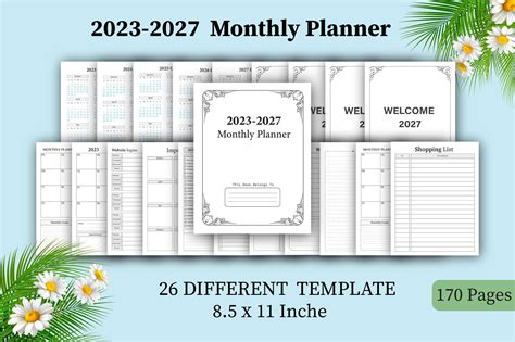 5 Year Monthly Planner 2023 2027 For Kdp Graphic By Shumaya · Creative