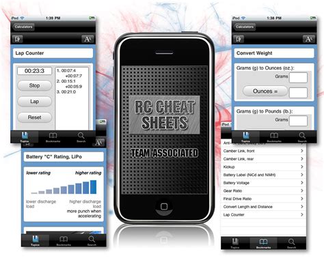 Team Associated RC Cheat Sheets IPhone App Associated Electrics