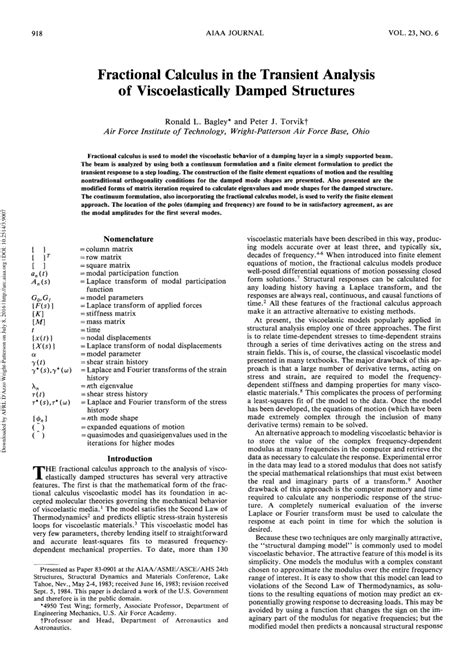 pdf fractional calculus in the transient analysis of viscoelastically