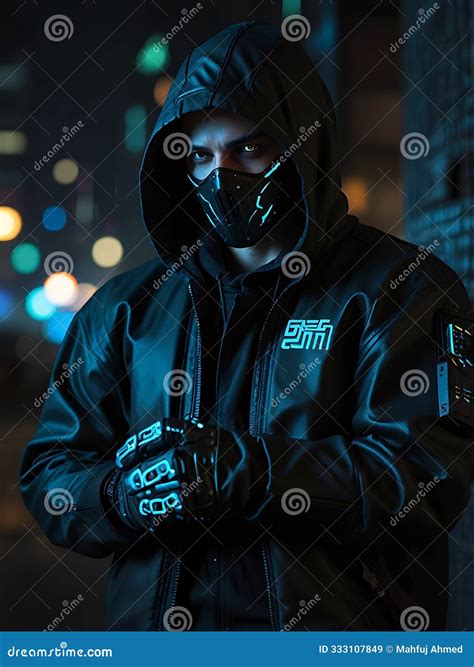 The Cyberpunk Hacker Character Concept Features A Mysterious Figure