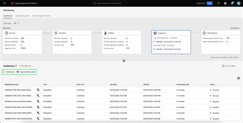 Monitor Dataflows For Audiences In The Ui Adobe Experience Platform