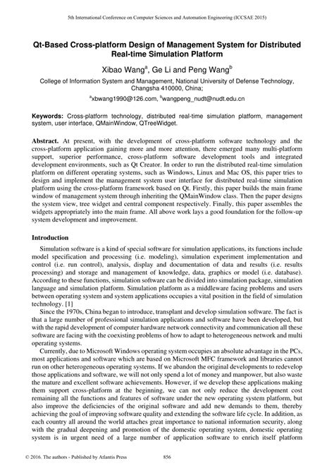 PDF Qt Based Cross Platform Design Of Management System For