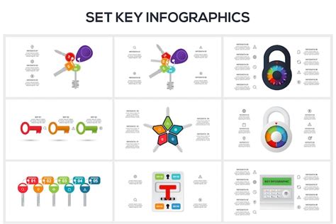 Premium Vector Set Keys Concept For Infographics With Steps Options Parts Or