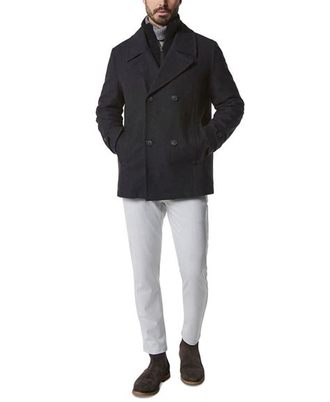 Marc New York Mens Danton Peacoat With Inset Bib Macys
