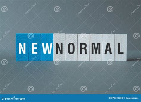 New Normal Word On Wooden Alphabet Cube New Normal Concept Top View Flat Layout Royalty Free
