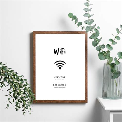 Airbnb Wifi Sign Qr Code Etsy
