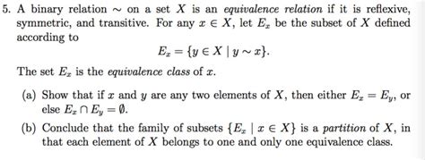 Solved Let X Be A Set And Let ≥ Be A Binary Relation On X