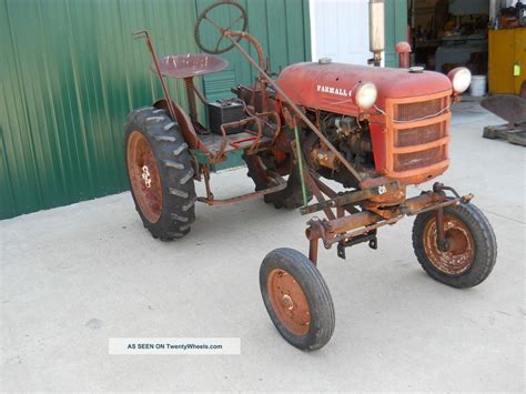 1951 Farmall Cub Farm Tractor With Snow Blade Plow And Wheel Weights Runs
