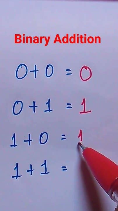 Binary Addition Shortfeedytshortmathshort Youtube