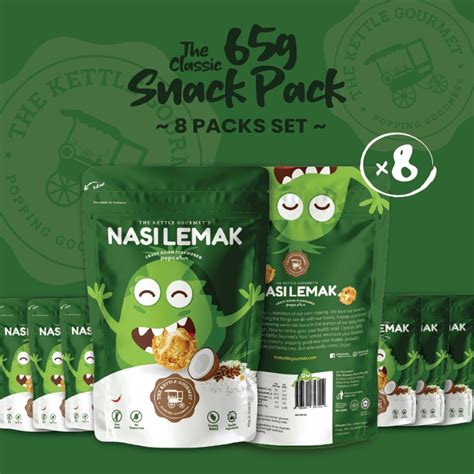 The Kettle Gourmet Nasi Lemak Snack Monsters Popcorn 8 X 65g Shopee