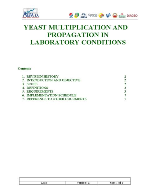 Yeast Multiplication And Propagation In Laboratory Conditions Eng