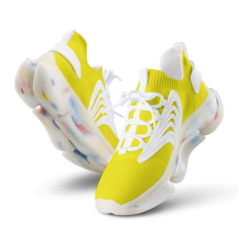 Pure Yellow Walking Shoes For Men Woman Lightweight Tennis Fashion
