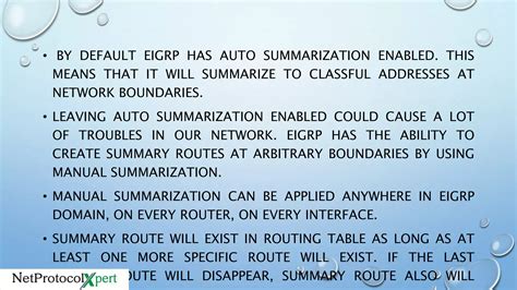 Eigrp Route Summarization Ppt