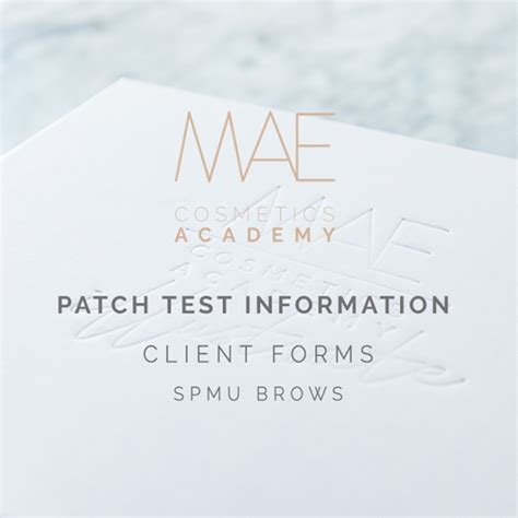 SPMU Patch Test Form Instructions Sheet MAE Academy