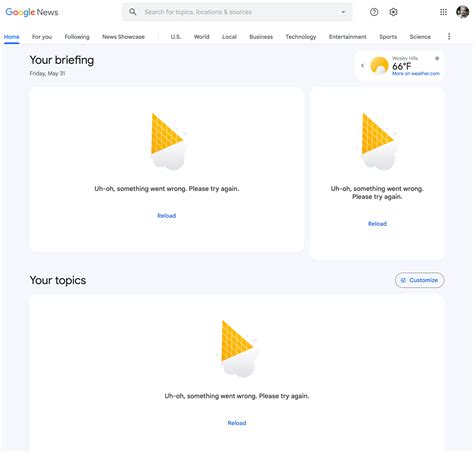 Google News Tab Not Returning Results