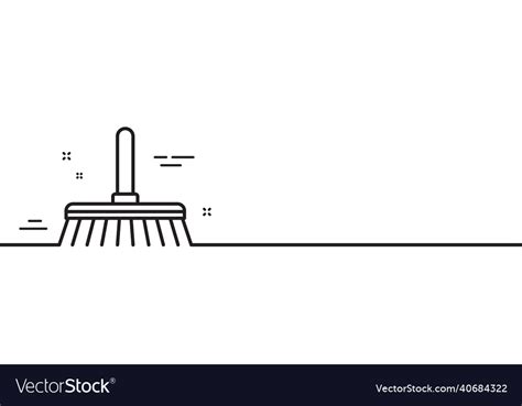 Cleaning Mop Line Icon Sweep A Floor Minimal Vector Image