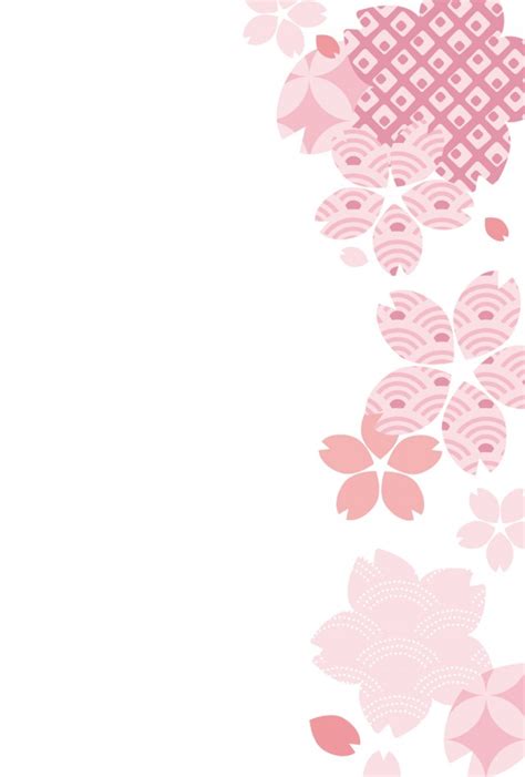桜と和柄のポストカード 無料イラスト素材｜素材ラボ