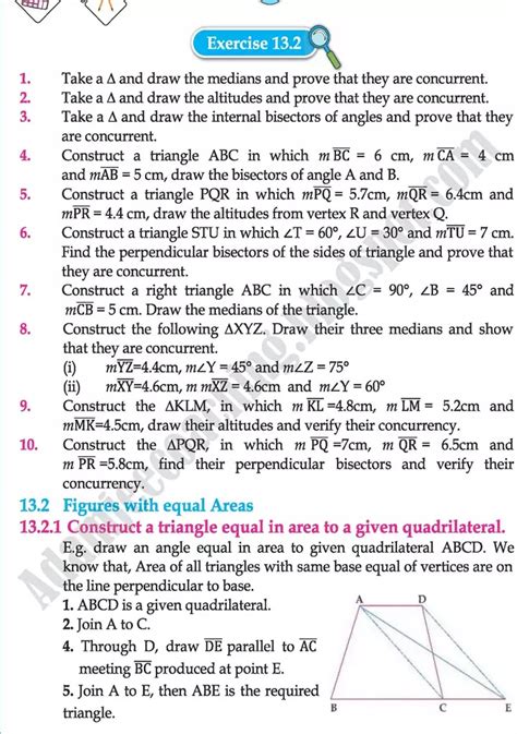 Adamjee Coaching Practical Geometry Triangles Mathematics Class 9th Text Book