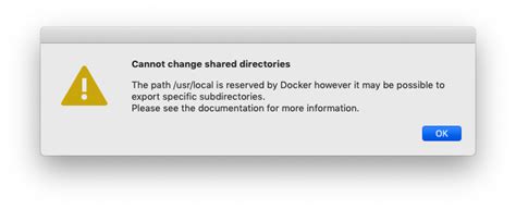 Docker Desktop For Macos Can T Add Usr Local Folder In Preferences File Sharing Stack Overflow