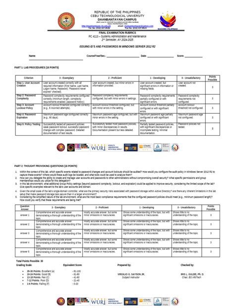 pc 4113 final rubrics pdf password group policy