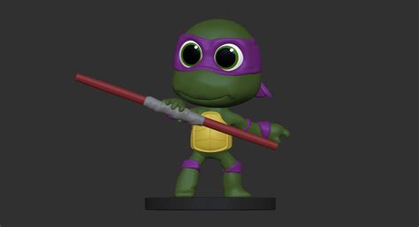 Free Stl File Cartoon Style Ninja Turtle Donatello・3d Printable Model To Download・cults