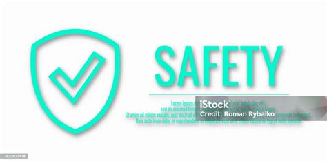 Safety Banner With Shield Check Vector Illustration Security Concept Protection Information
