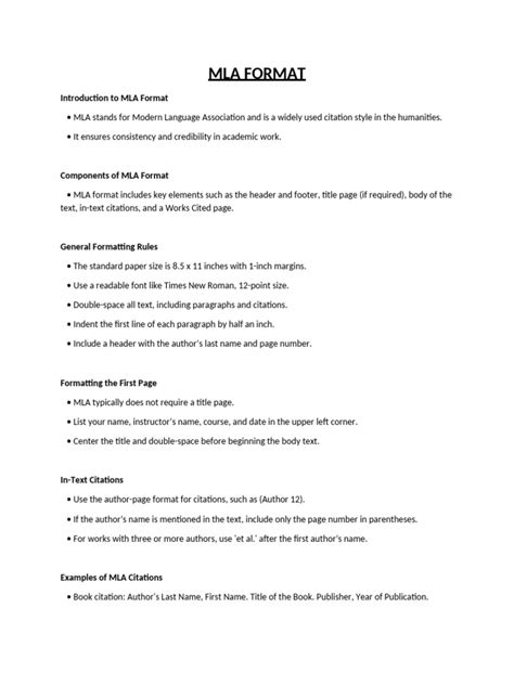 Mla Format Pdf