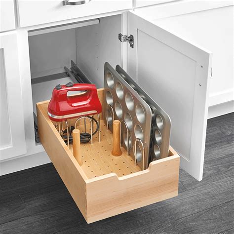 REV A SHELF Wood Tall Pull Out Drawer With Soft Close Maple Rev A Shelf WDB SC