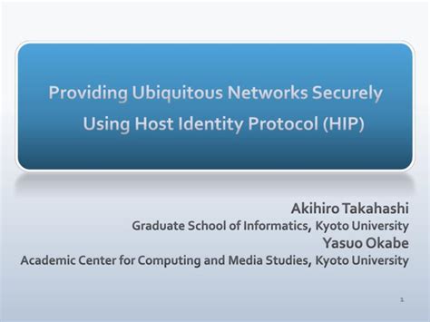 Ppt Providing Ubiquitous Networks Securely Using Host Identity