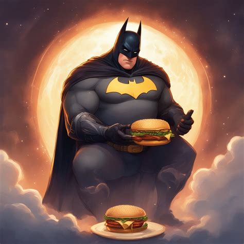 Fat Batman Eating Burger By Zenart07 On Deviantart