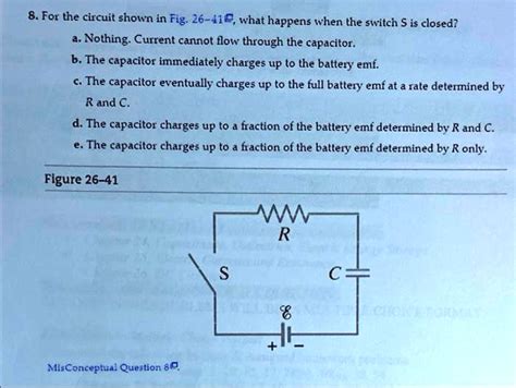 Solved For The Circuit Shown In Fig 26 4 What Happens When The Switch S Is Closed A Nothing
